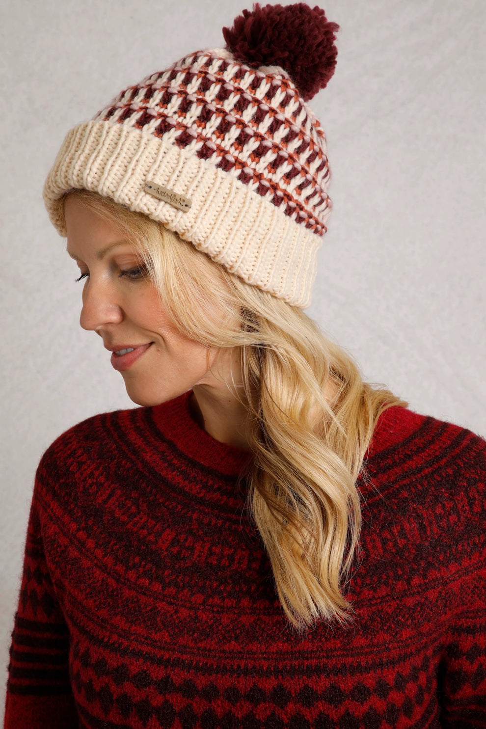 Weird Fish Adults Zuki Eco Bobble Hat - Light Cream - Salt Cellar Clothing